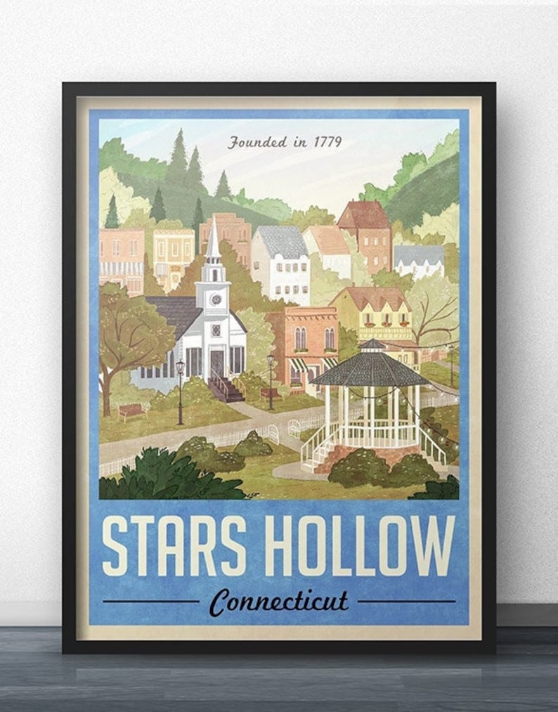 Stars Hollow Poster Vintage Travel Poster - Etsy