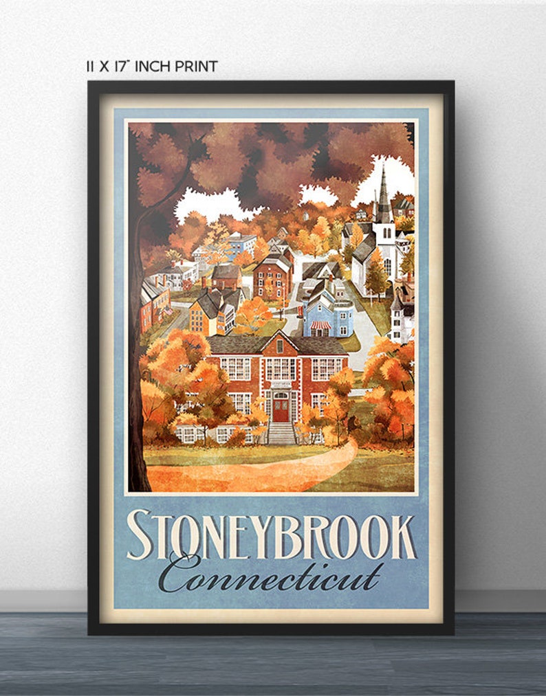 Stoneybrook Connecticut Retro Vintage Travel Poster - Etsy Ireland