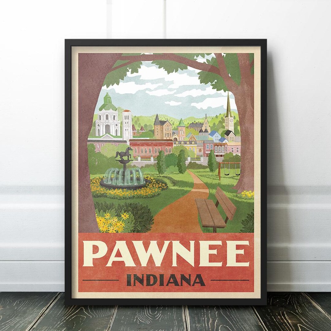 Pawnee Indiana Travel Poster - Parks and Rec Department - Etsy