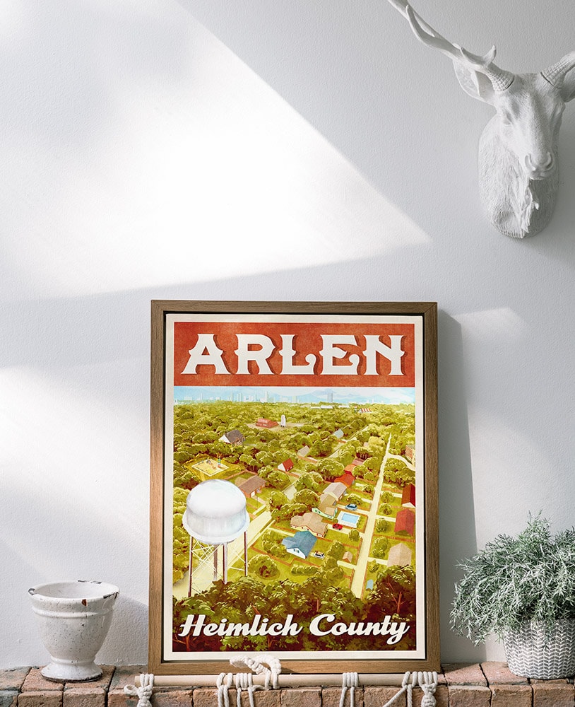 Arlen Texas Heimlich County Retro Vintage Reise Poster | Etsy