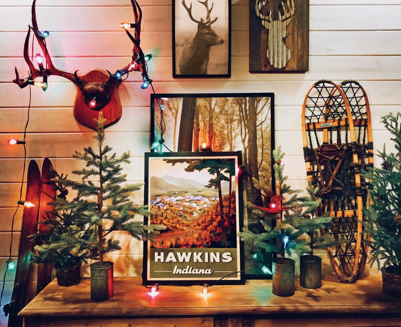 Hawkins Indiana Retro Vintage Travel Poster - Etsy Canada