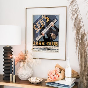 Seb's Jazz Club Retro Vintage Ad Poster | Inspired by La La Land & Los ...