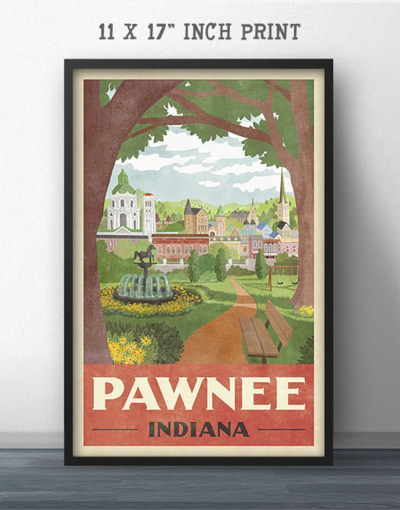 Pawnee Indiana Travel Poster Parks and Recreation Department - Etsy