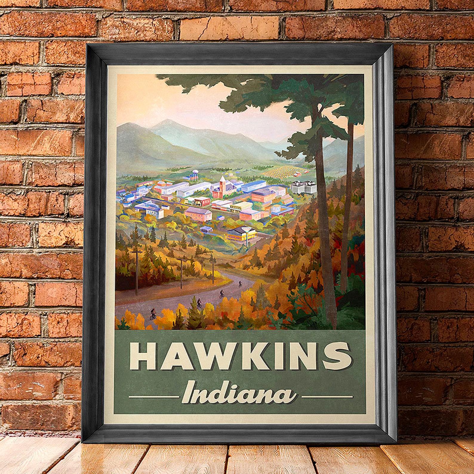 Hawkins Indiana Retro Vintage Travel Poster - Etsy Canada