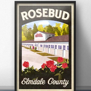 Rosebud Motel Vintage Travel Poster - Elmdale County - Etsy