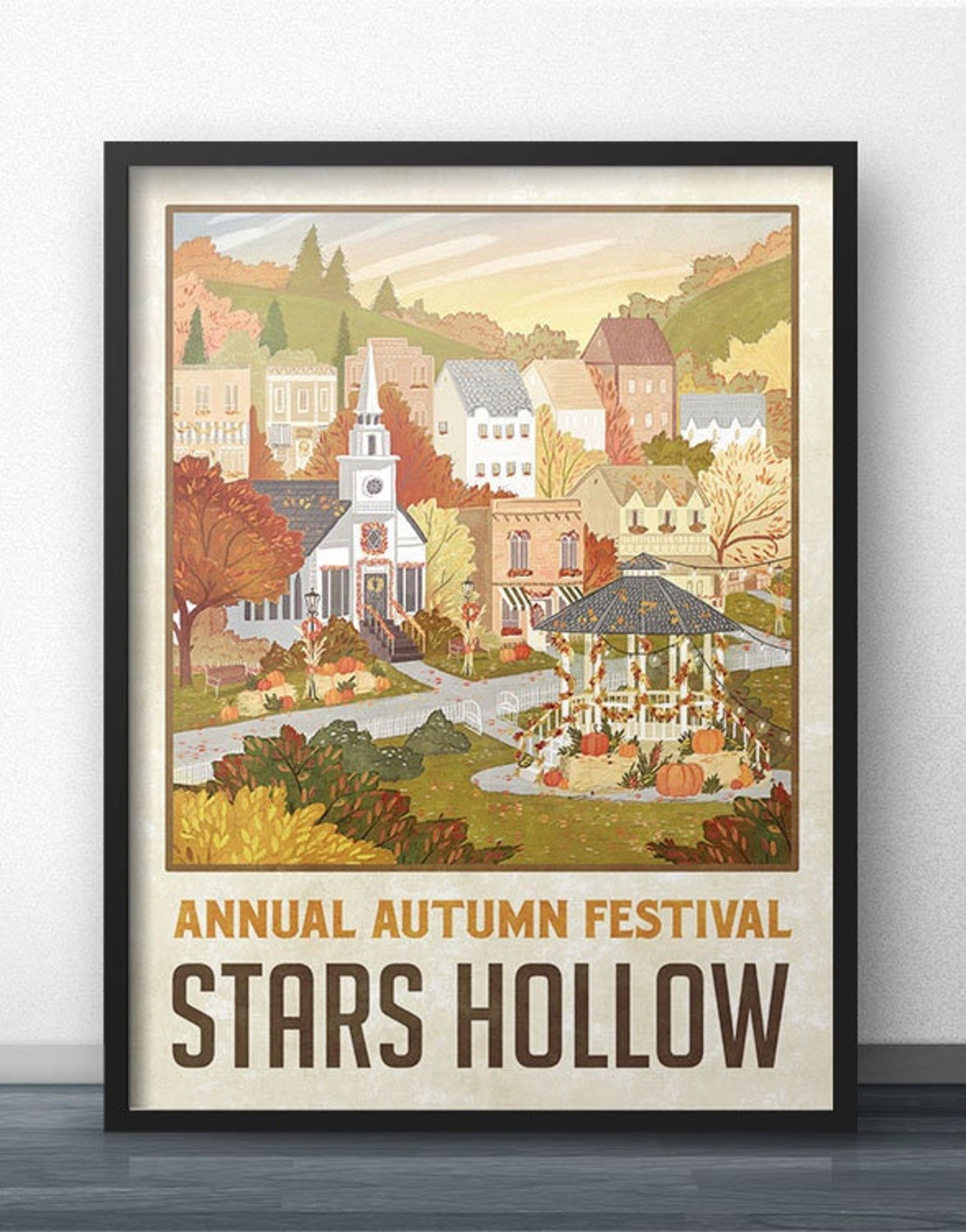 Stars Hollow autumn Festival Travel Poster - Etsy