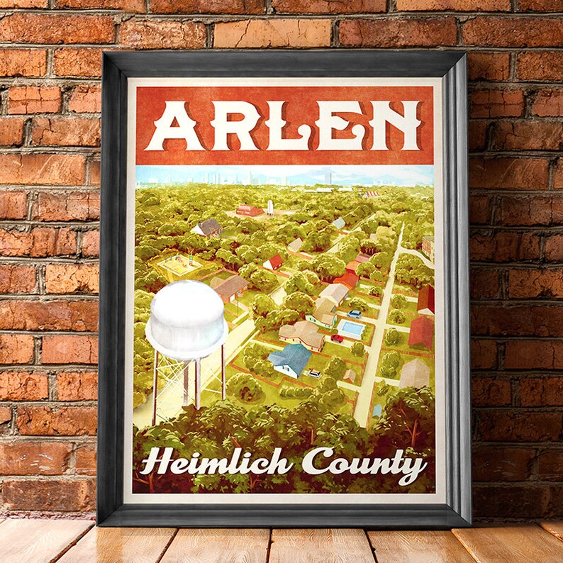 Arlen Texas Heimlich County Retro Vintage Reiseposter - Etsy.de