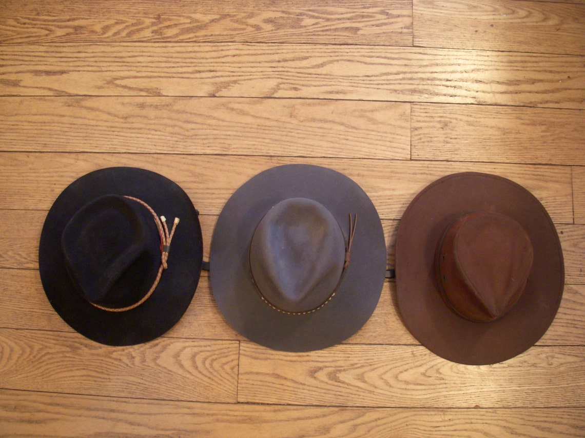 3 Hat Wall Mounted Cowboy Hat Rack - Etsy