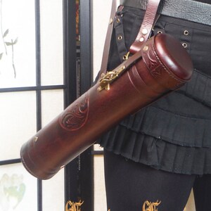 Leather Map Tube // Celtic Medieval Map Case // LARP // Traveler ...