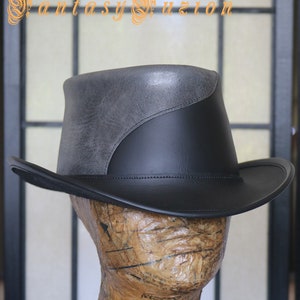 Adventurer Hat // Vintage Leather Hat // Unique Fedora Leather Hat ...