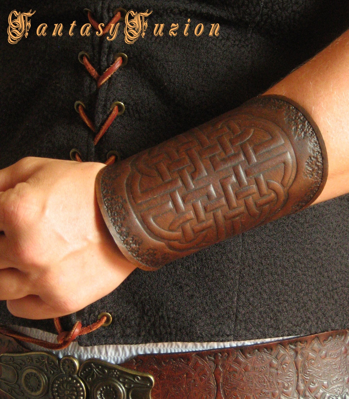 Medieval Celtic LARP Armor Celtic Knots Design Stamps Leather Cuff ...