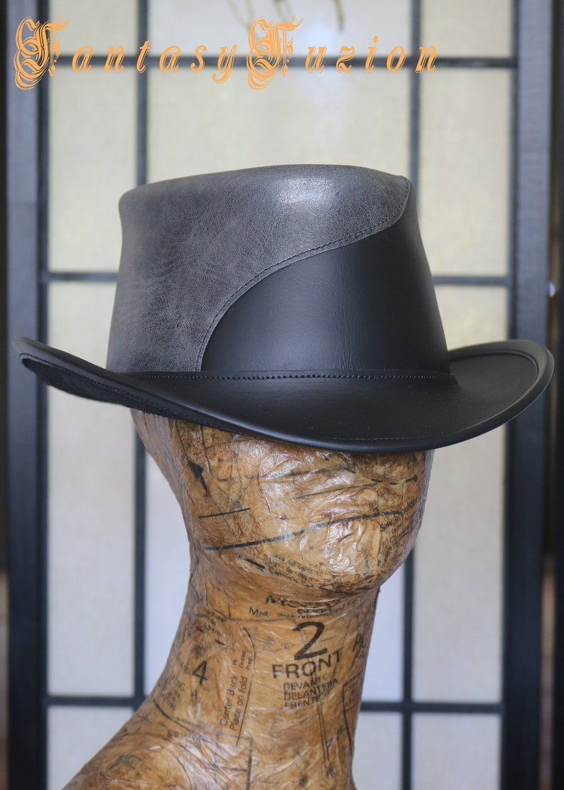 Adventurer Hat // Vintage Leather Hat // Unique Fedora Leather - Etsy