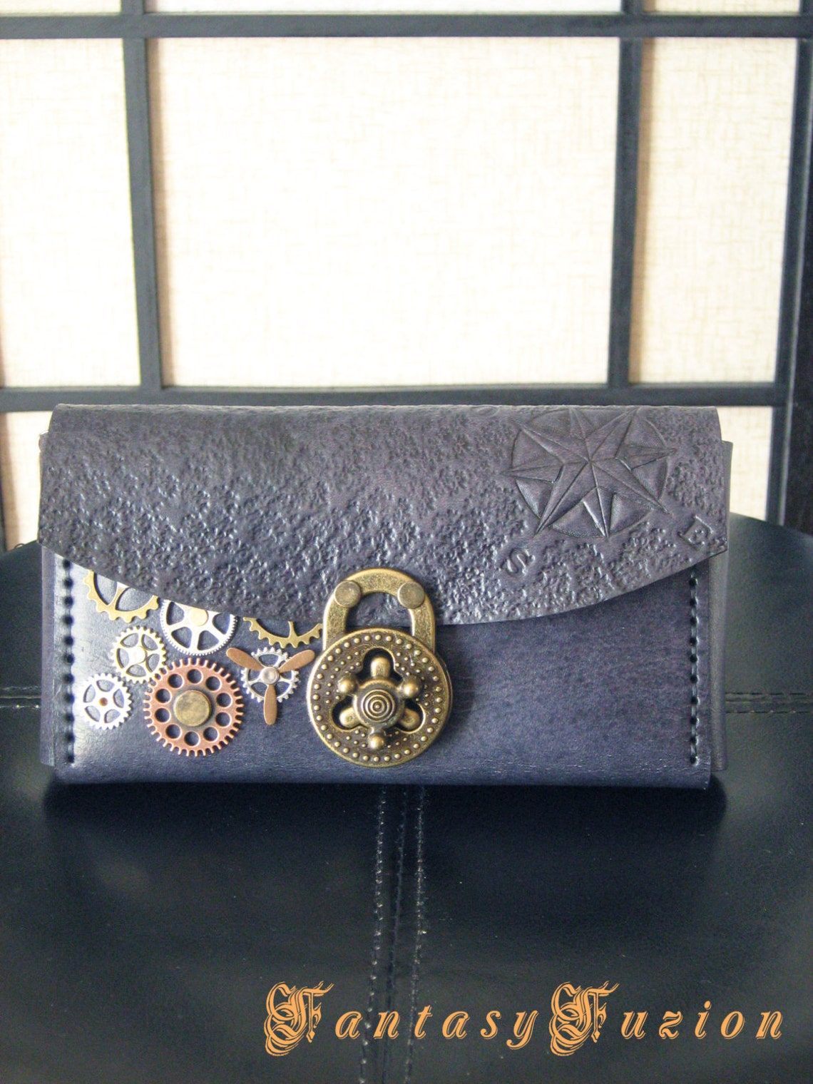 Steampunk Adventurer Victorian Compass Rose Carved Leather | Etsy