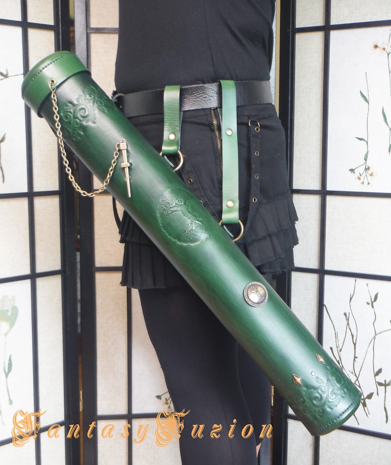 Leather Map Tube // Elven Medieval Map Tube // Celtic Tree of - Etsy Canada