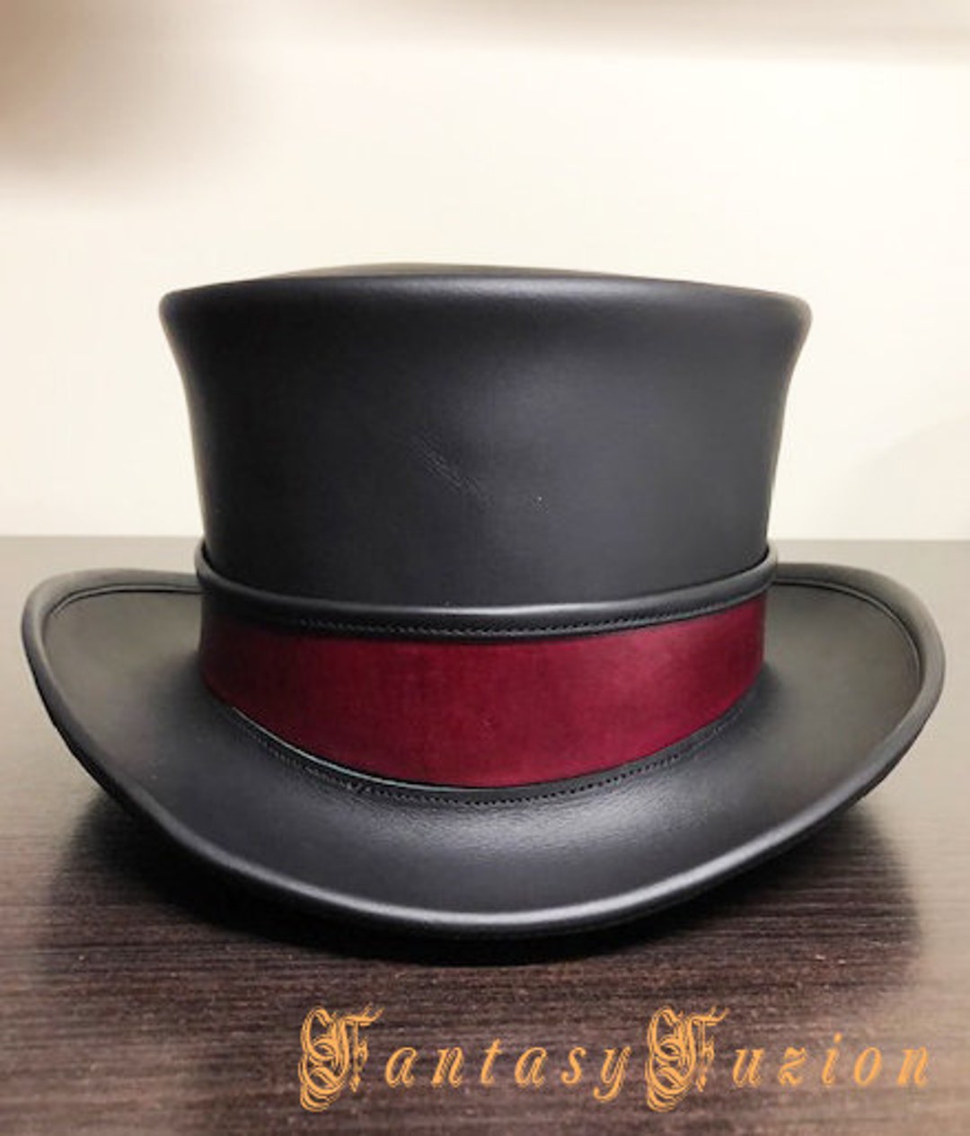 Victorian Leather Top Hat // Steampunk Hat // Custom Classy Colorful ...