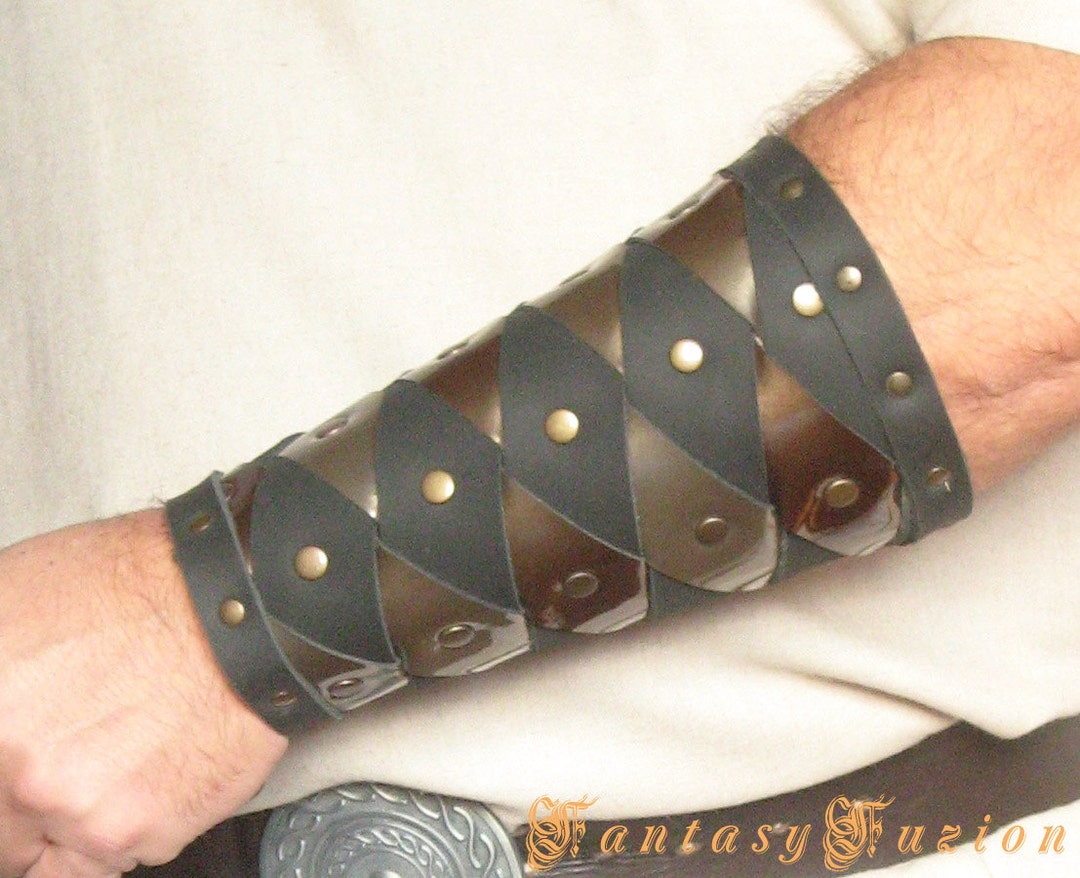 Medieval Warrior Knights Fashion Forearm 2 Tones Sparkly Leather ...