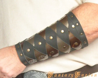 Medieval Warrior Viking Gladiator Forearm 2 Tones Leather | Etsy