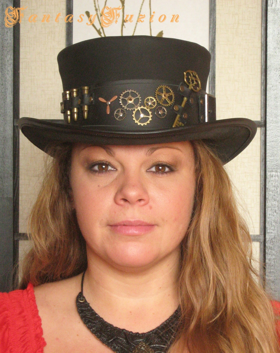 Leather Top Hat // Steampunk Hat // Time Traveler Key Holder Leather ...