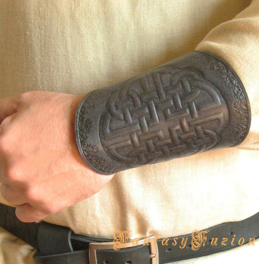Medieval Celtic LARP Armor Celtic Knots Design Stamps Leather Cuff ...