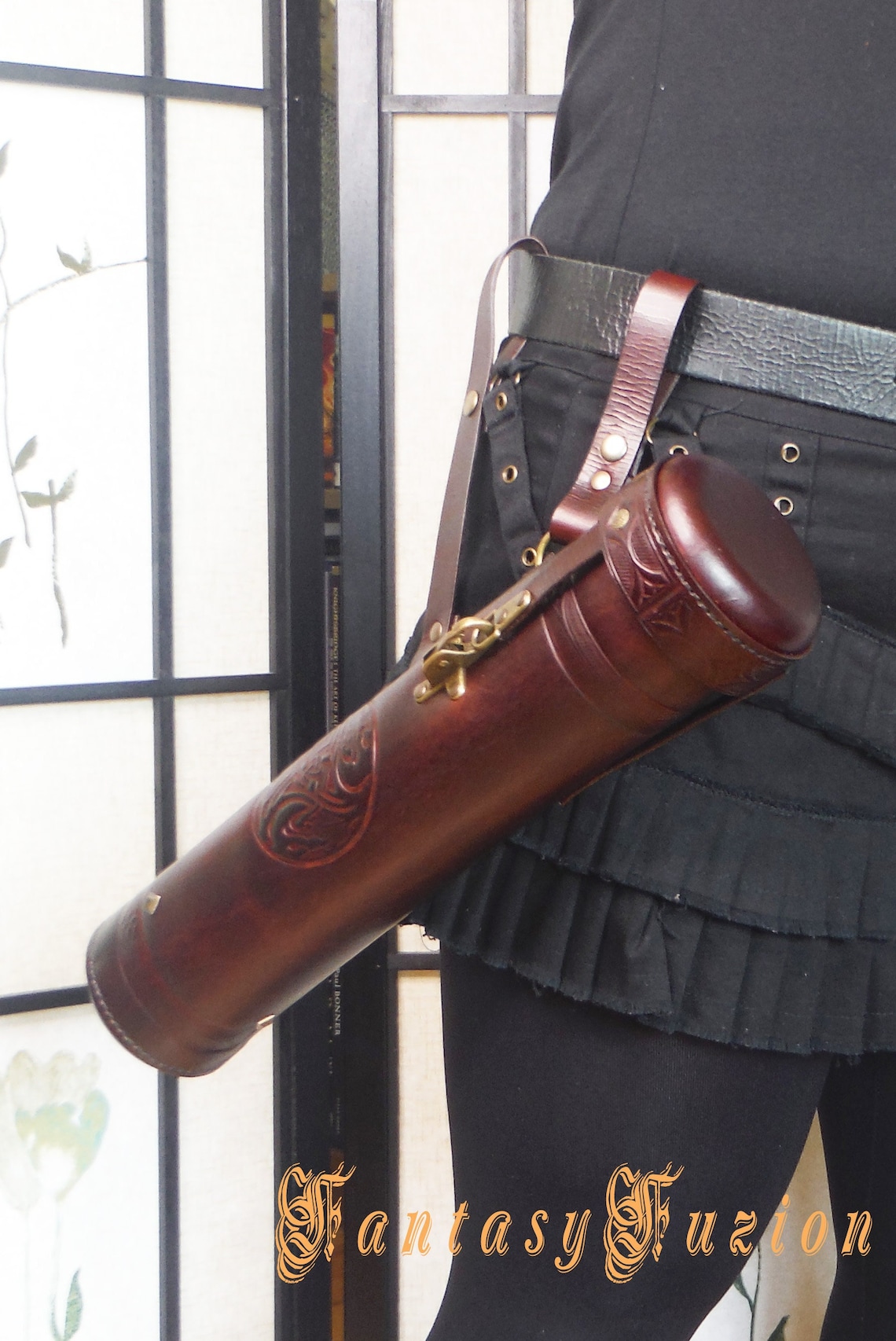 Leather Map Tube // Celtic Medieval Map Case // LARP // | Etsy Canada