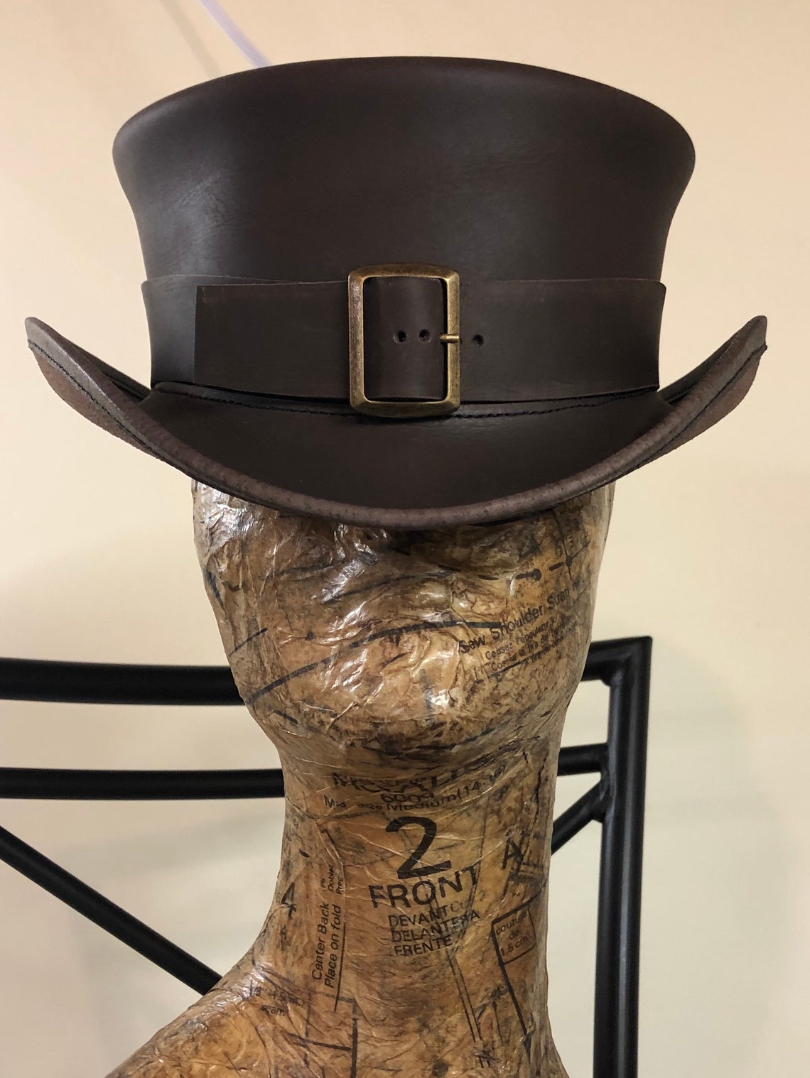 Top Hat // Steampunk SHORT Top Hat // Leather Hat // Classy | Etsy