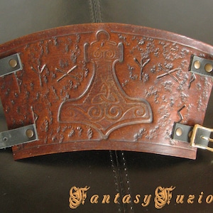 Medieval Knight Viking Armor Runes Celtic Thor Hammer Design Leather ...