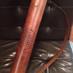 Leather Map Quiver // Medieval Traveler Map Case // Adventurer Fantasy ...