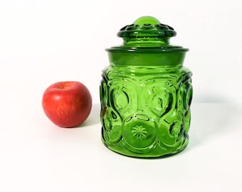 Green glass jars | Etsy