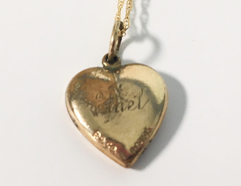 Antique 10K Gold Filled Heart Pendant Necklace - Vintage Petite ...