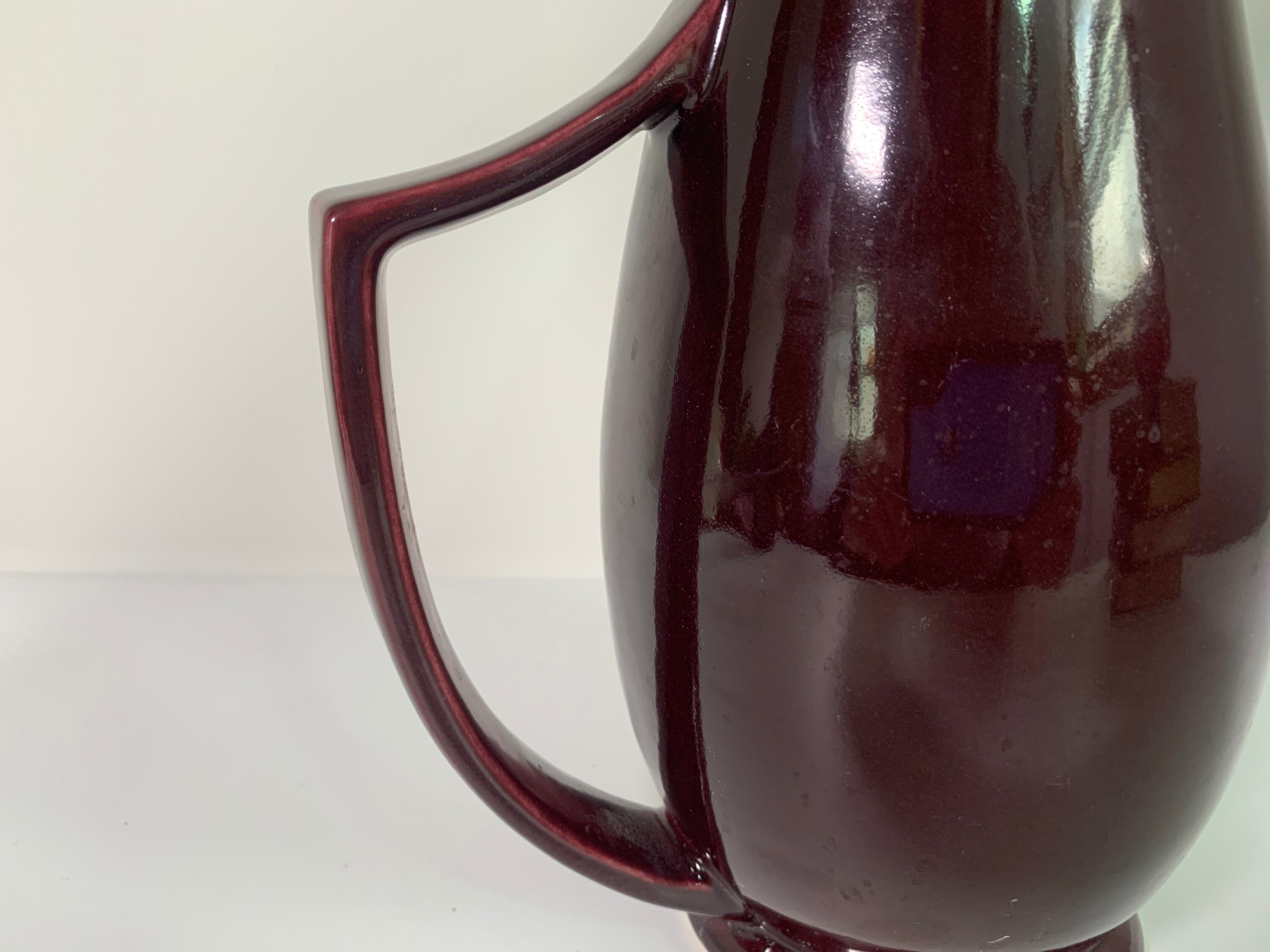 Vintage Lotus Bronze Red Wing Pottery Mid century Stretch Spout Ceramic ...