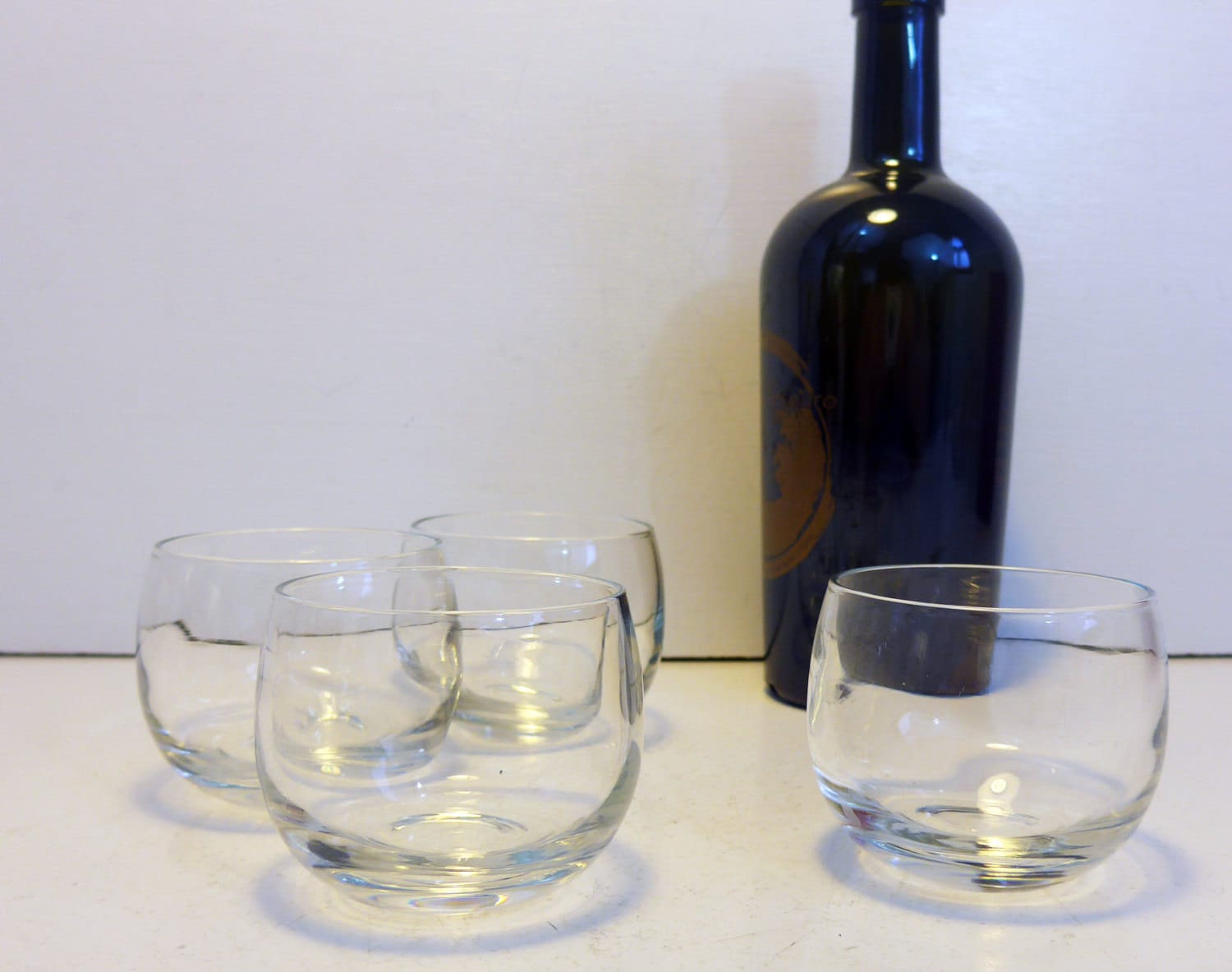 Roly Poly Set 4 Clear Glass Mid Century Roly Poly Glasses - Vintage ...