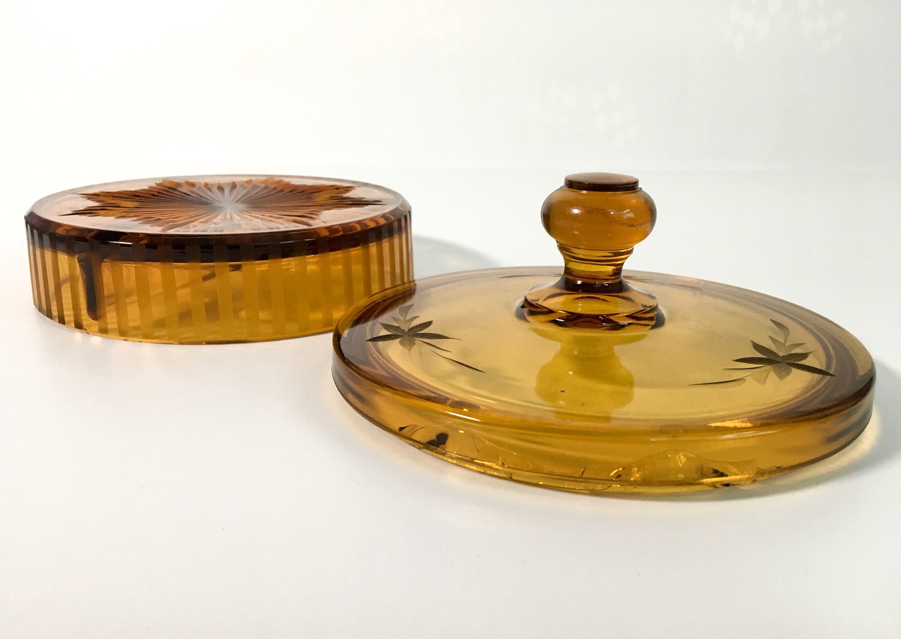 Vintage Candy Dish Dark Amber Candy Dish With Lid Brown Glass Divided