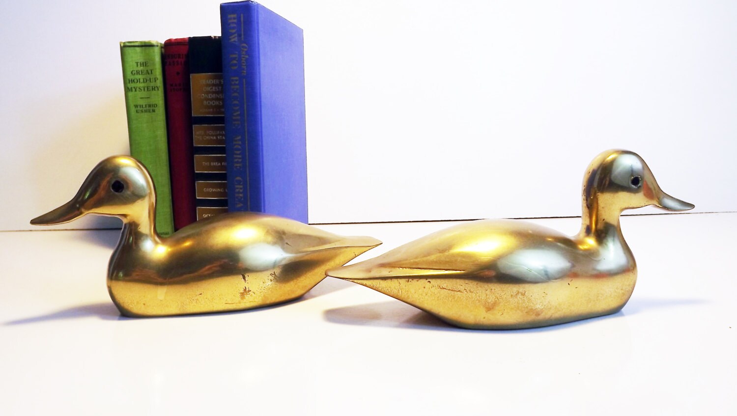 Vintage Pair of Brass Ducks - Large Set of 2 Brass Duck - Animal ...