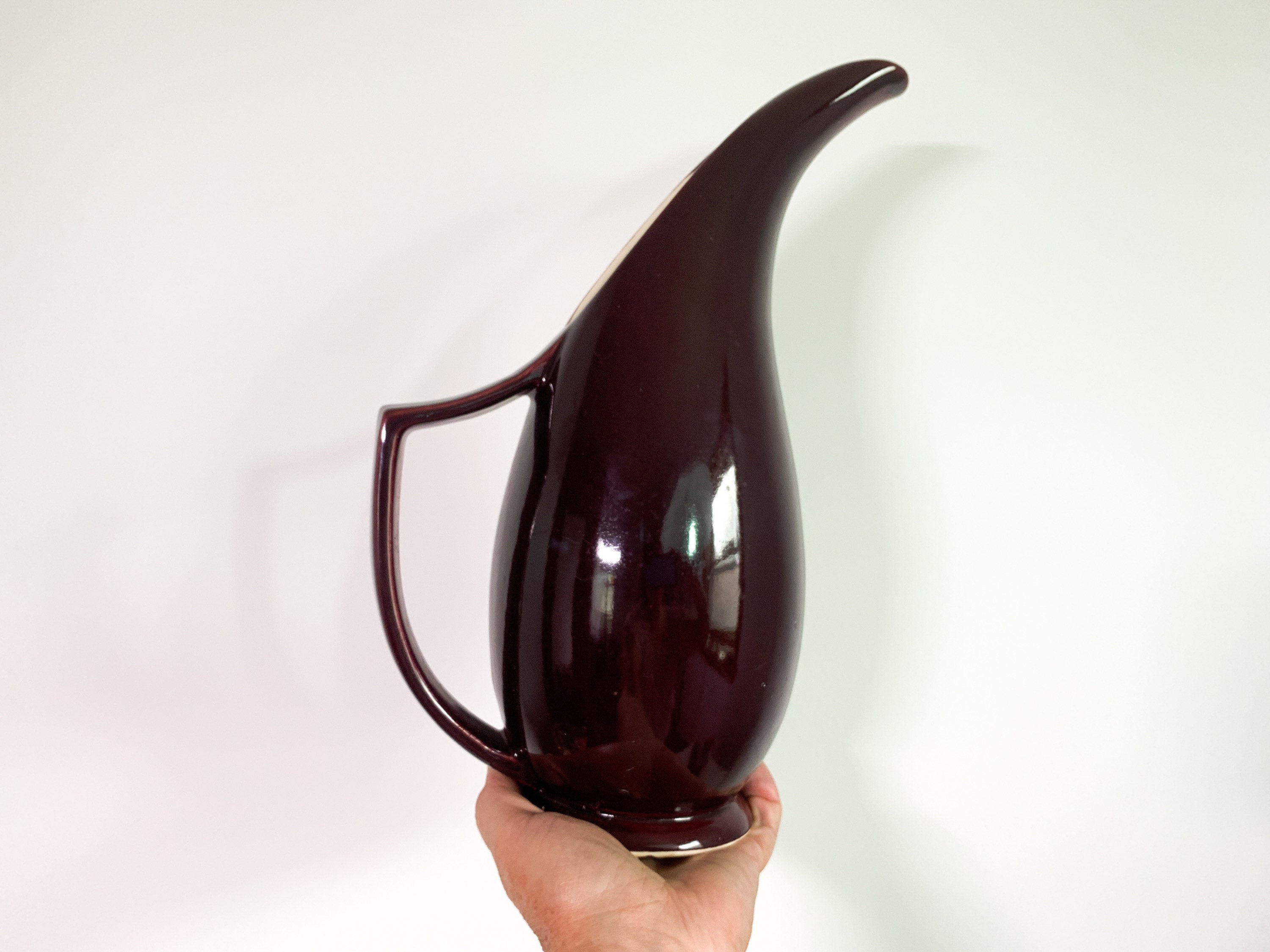 Vintage Lotus Bronze Red Wing Pottery Mid century Stretch Spout Ceramic ...