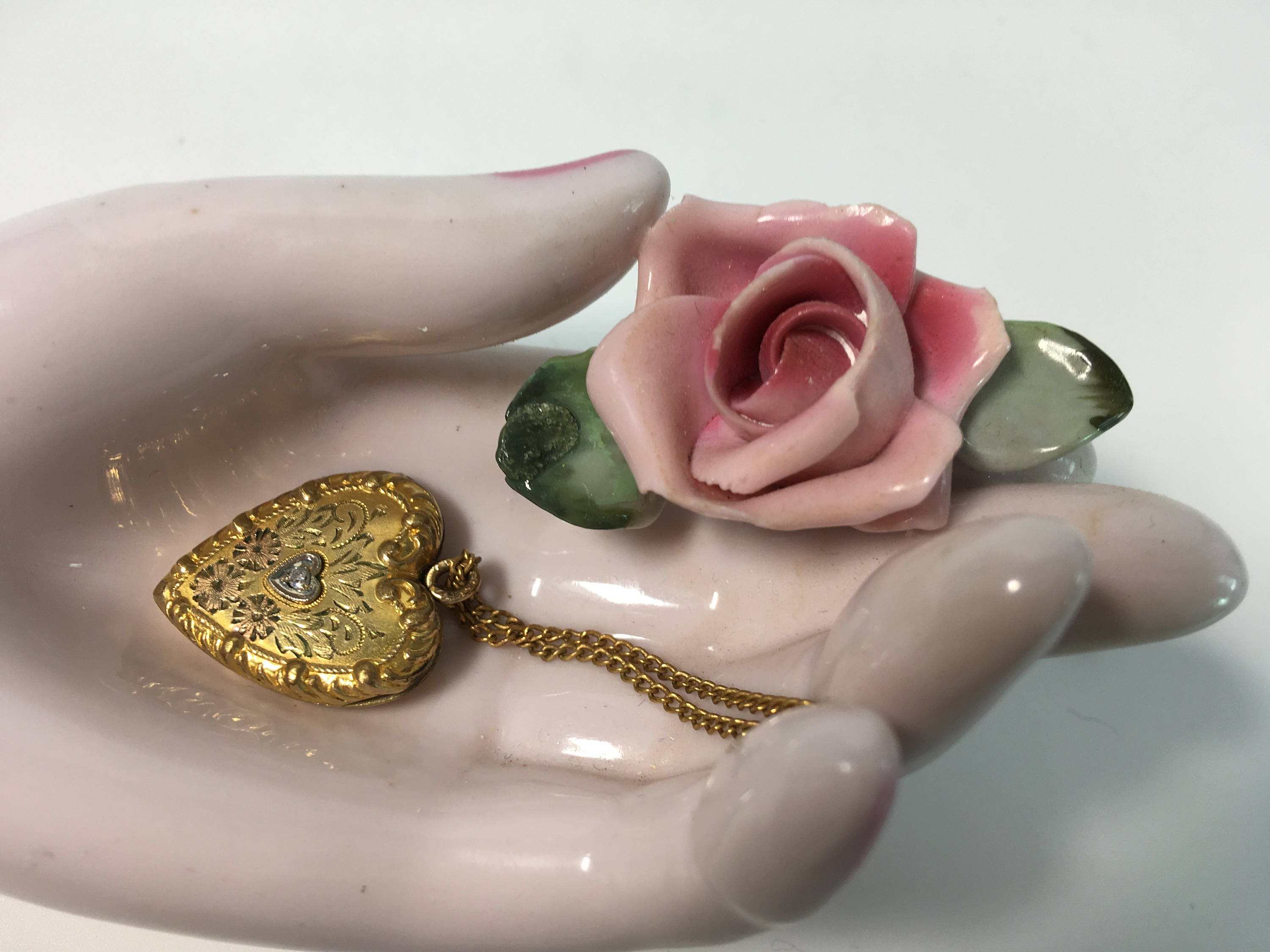 Lefton Pink Lady's Hand Trinket Dish - Ceramic / China Retro Hand ...