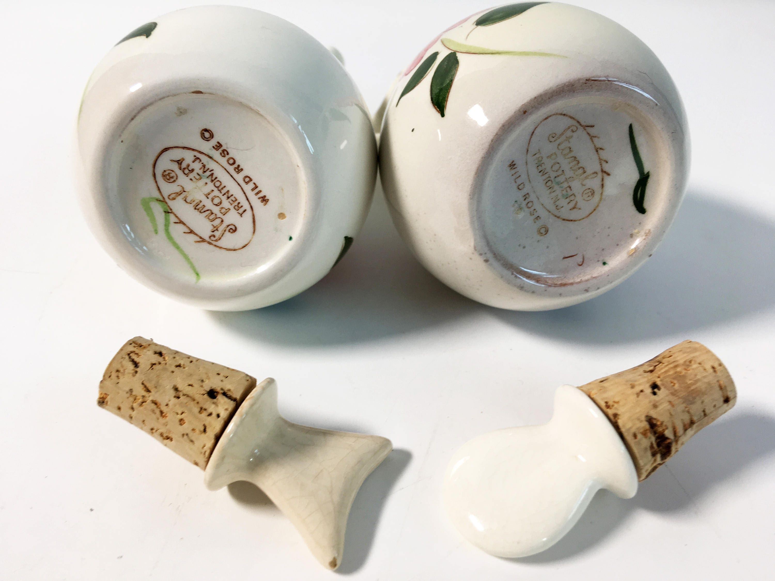 Mid Century Stangl Wild Rose Cruet Set - Oil & Vinegar Cruets by Stangl ...