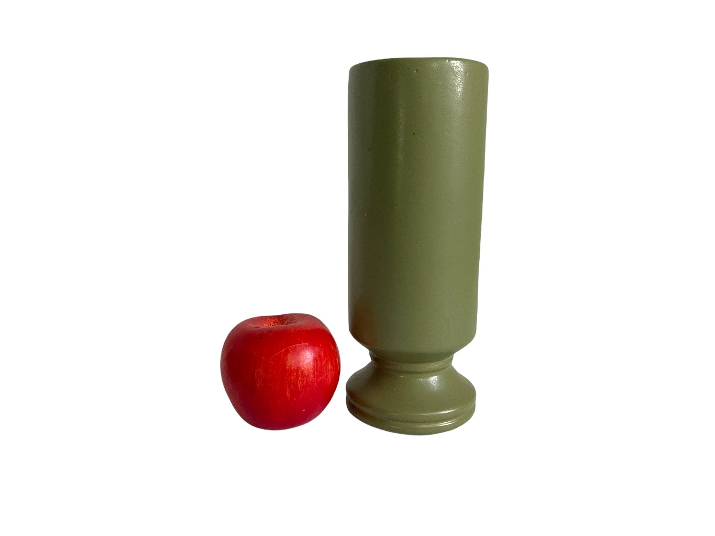 Vintage Floraline Pottery Vase McCoy Pottery #412 - Avocado Green Matte ...