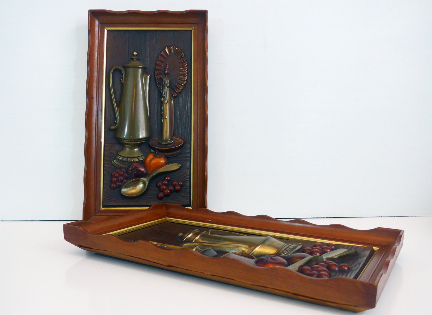 Vintage Pair Large 3D Turner Wall Accessory Pictures - Coordinating ...