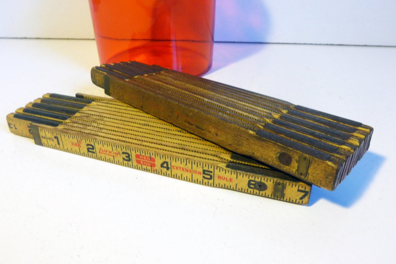 Vintage Wood & Metal Expandable Lufkin 72 RED END Extension Rule ...