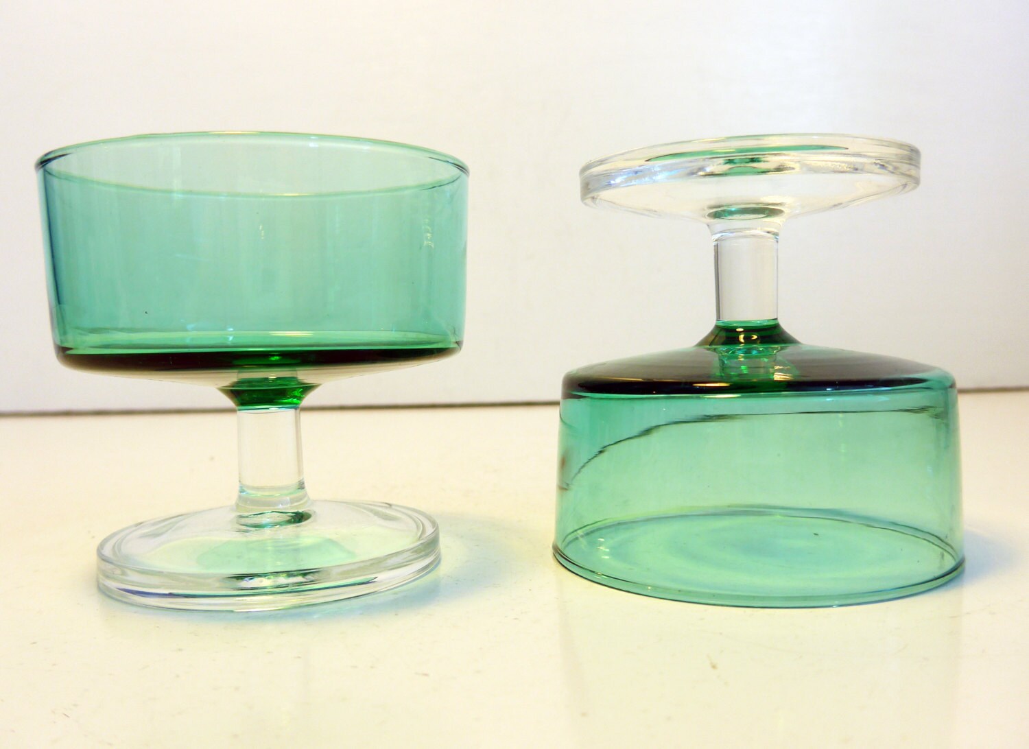 Vintage Luminarc Green Sherbet or Champagne Glasses - set of 4 ...