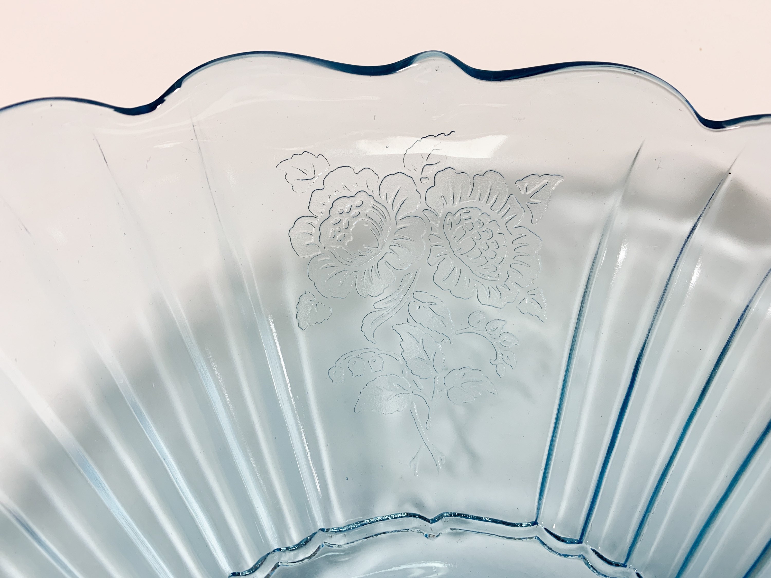 Vintage Mayfair Blue Low Bowl by Anchor Hocking Depression Glass ...
