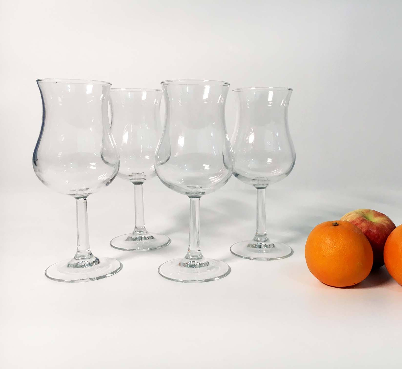Vintage Set Of 4 Luminarc France Stemmed Wine Glasses All Purpose Drinkware Mid Century
