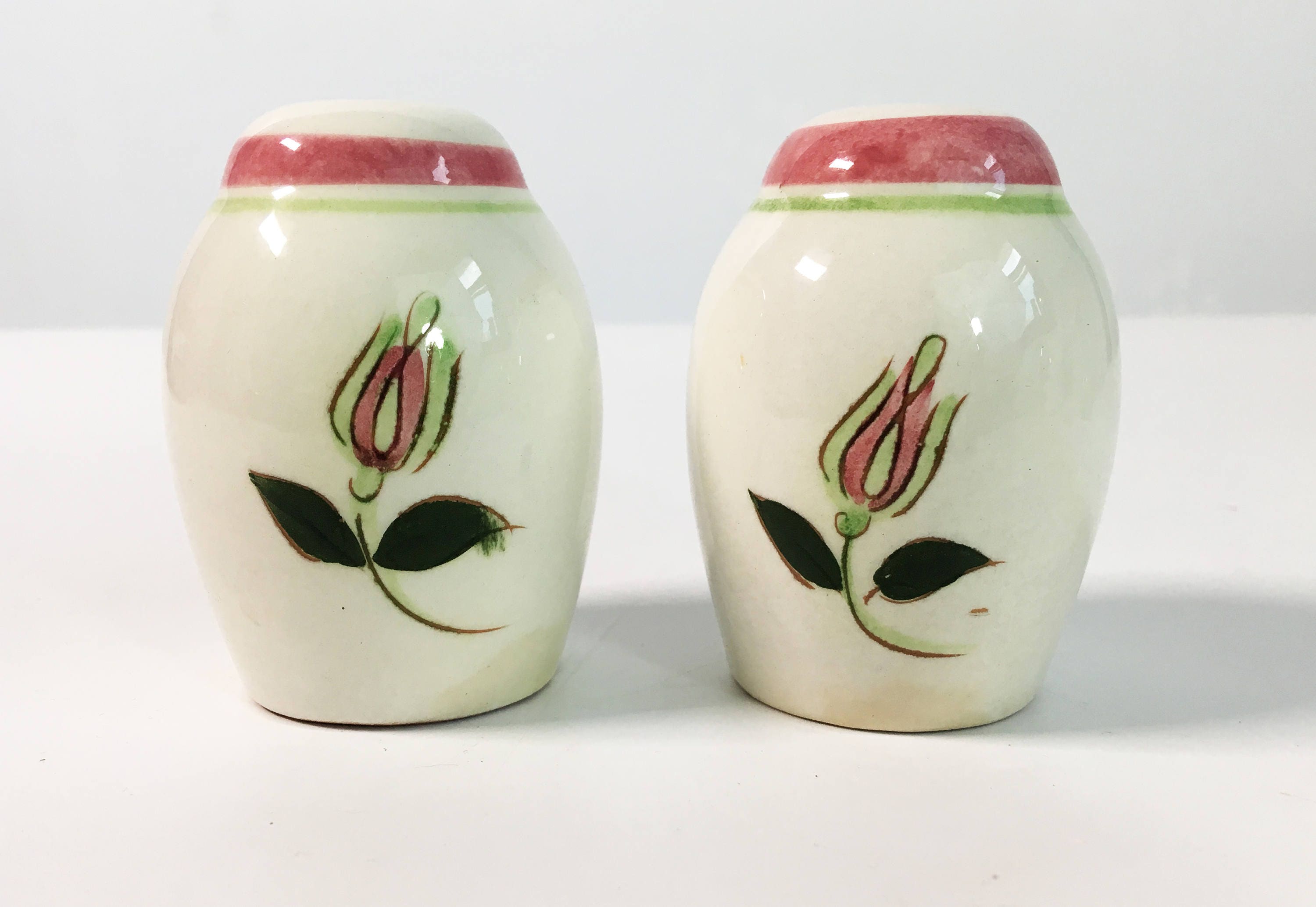 Mid Century Stangl Wild Rose Salt & Pepper Shaker Set - Vintage Pottery ...