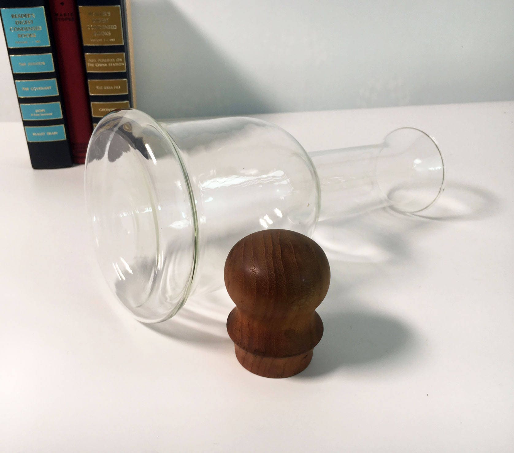 Vintage Dansk Glass Wine Carafe / Decanter with Teak Stopper Designed ...