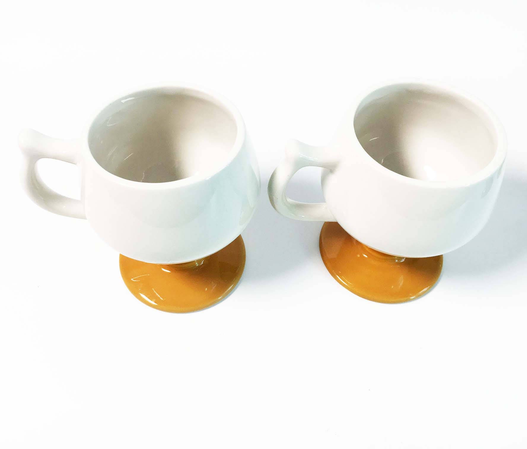 Set of 4 Vintage Hall Stoneware Mugs No. 2274 - Cream Tan Brown ...