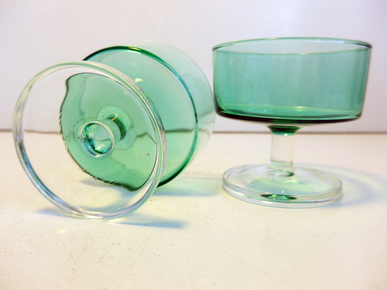 Vintage Luminarc Green Sherbet or Champagne Glasses - set of 4 ...