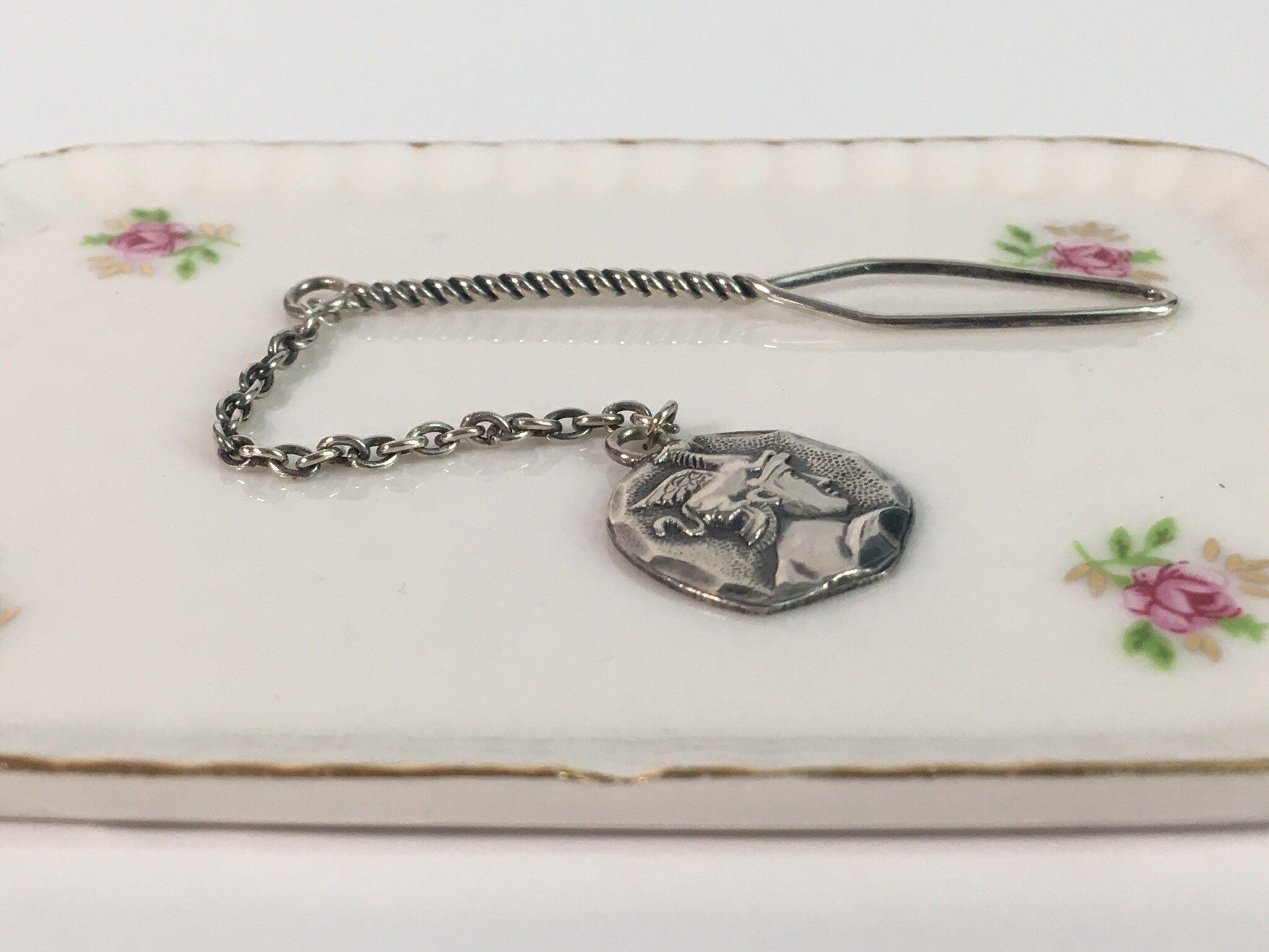 Vintage or Antique Men's Accessory - Loop Button Hook, Chain w/ Hermes ...