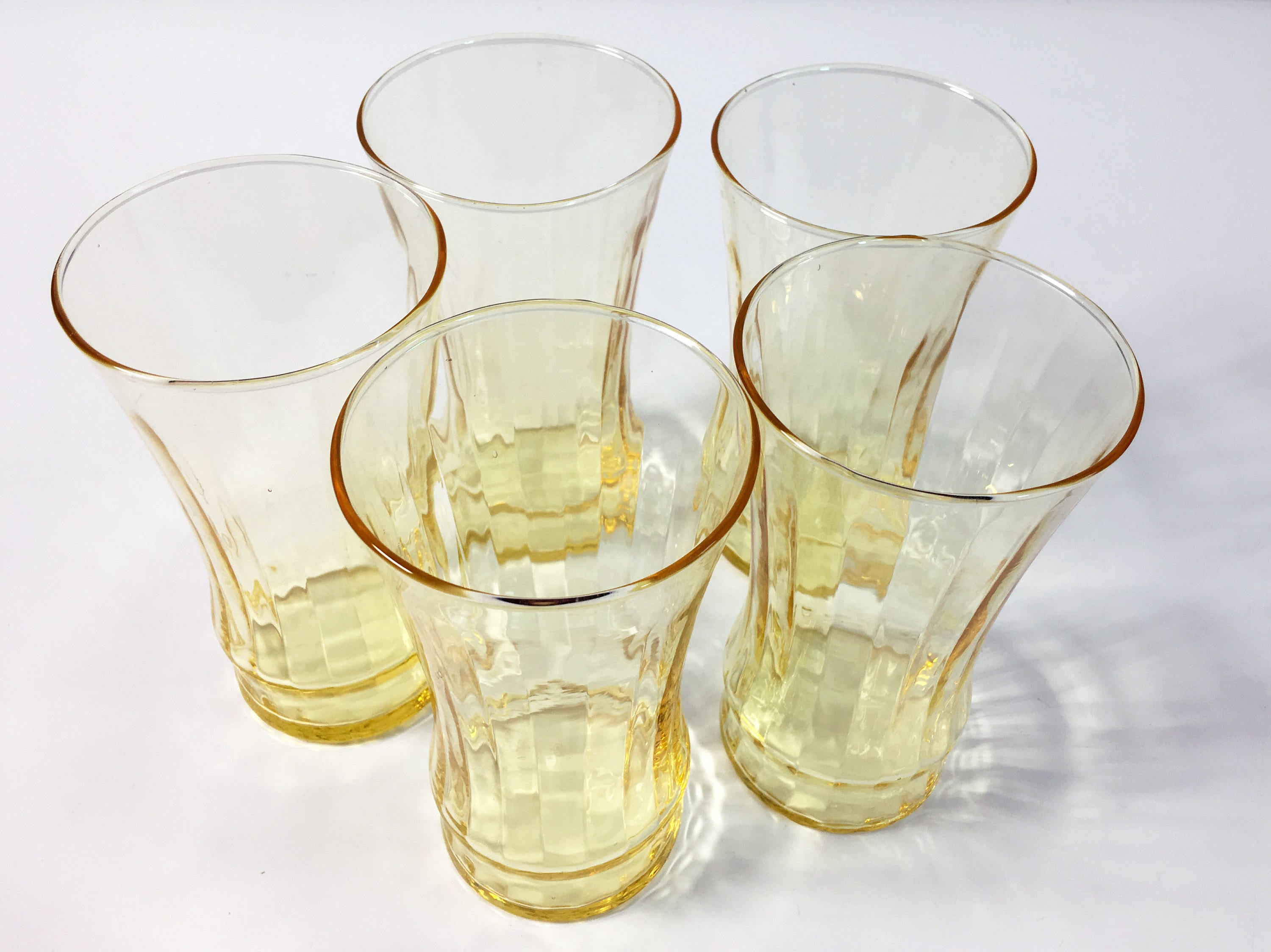 5 Vintage Yellow Drinking Glasses - Yellow Set of 5 Libbey Tall Yellow ... 5 Vintage Yellow Drinking Glasses - Yellow Set of 5 Libbey Tall Yellow ...