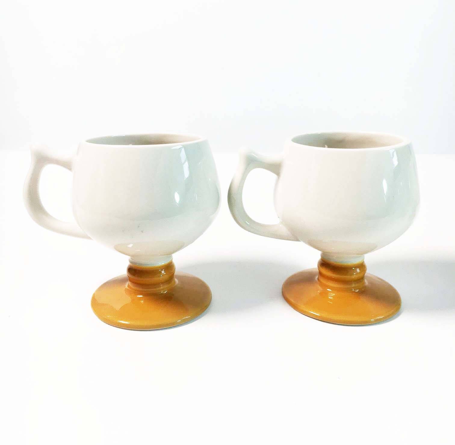 Set of 4 Vintage Hall Stoneware Mugs No. 2274 - Cream Tan Brown ...