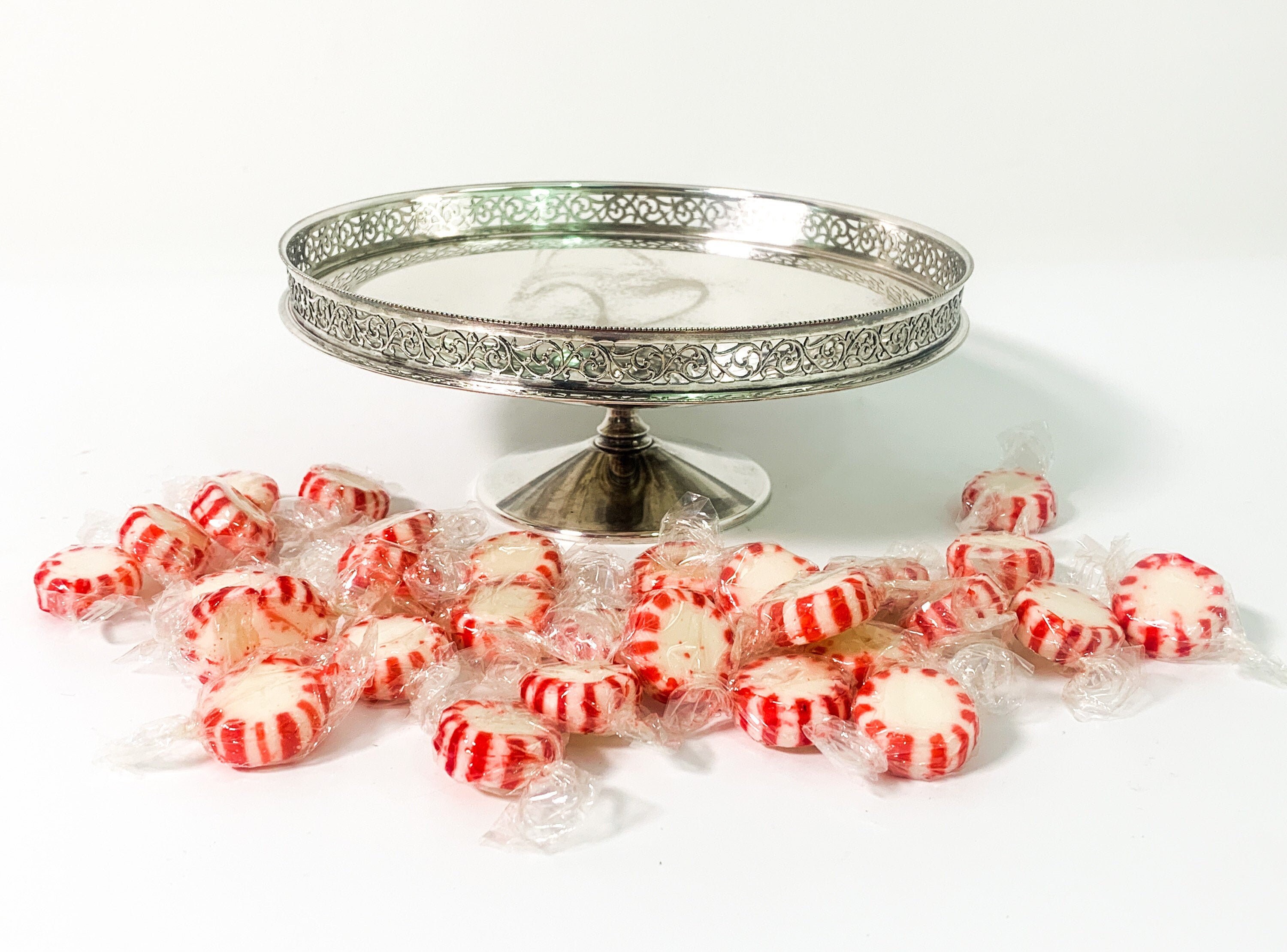 Vintage Silver Plate Candy Dish Compote Pedestal Base - Made Italy PM ...